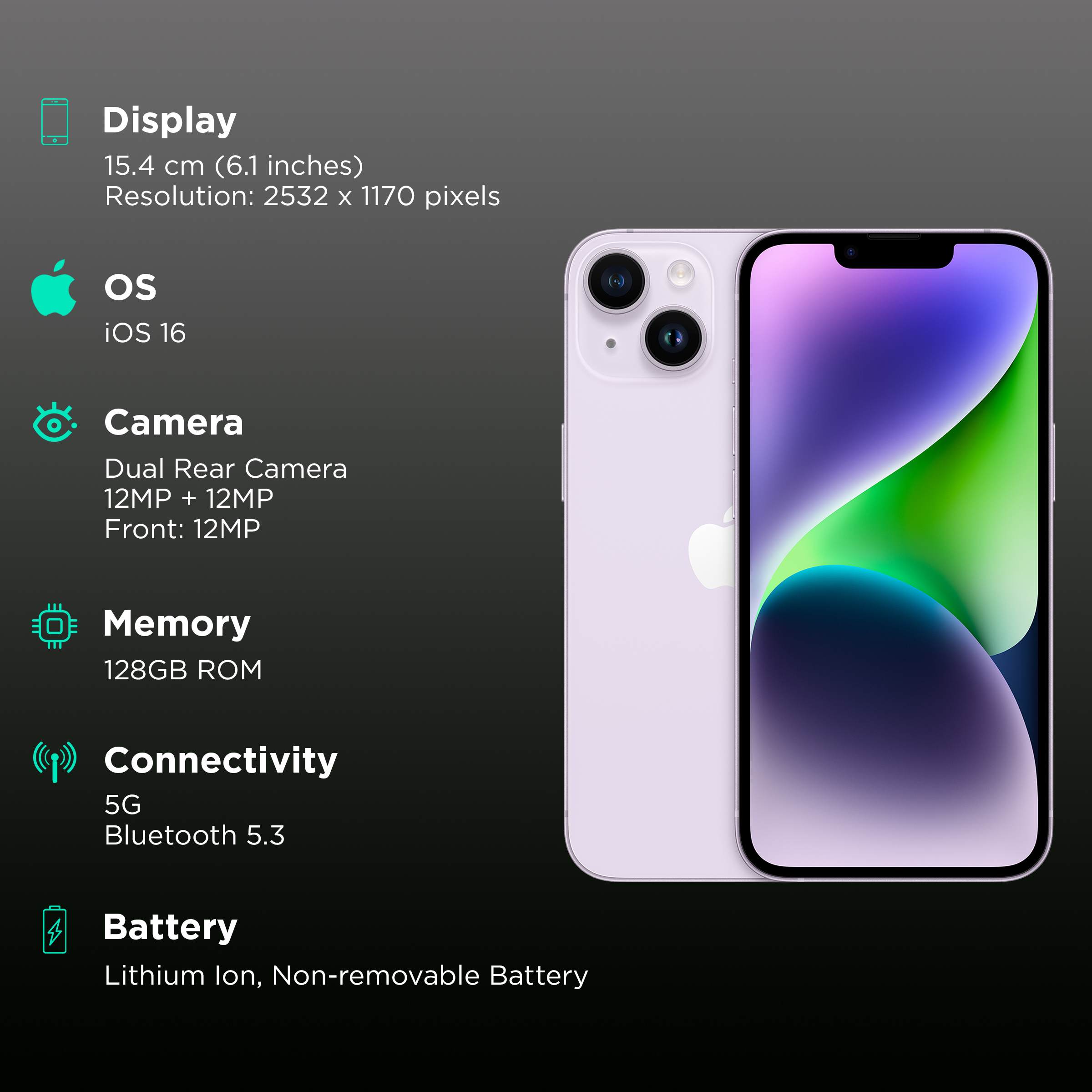 Buy Apple iPhone 14 (128GB, Purple) Online - Croma Buy Apple iPhone 14 (128GB, Purple) Online - Croma
